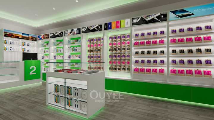 Creative Wood Mobile Cell Phone Retail Store Design