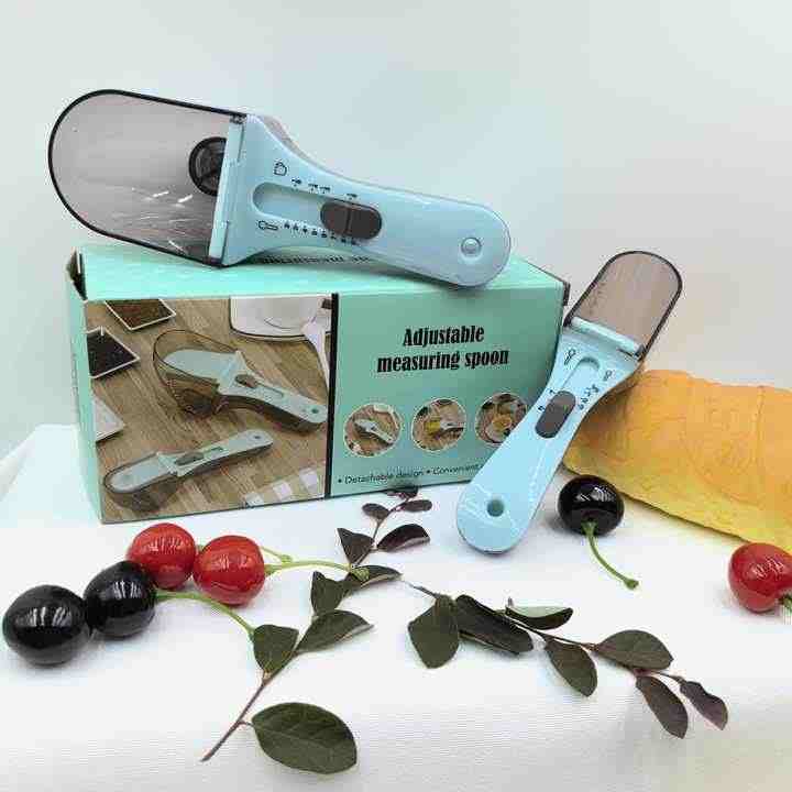 Adjustable Measuring Spoons with Scale Plastic Measuring Scoops Cups ...