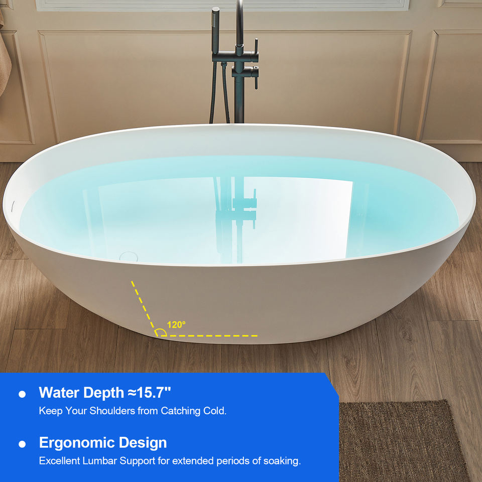 Italian Design Solid Surface Composite Stone Resin Freestanding White ...