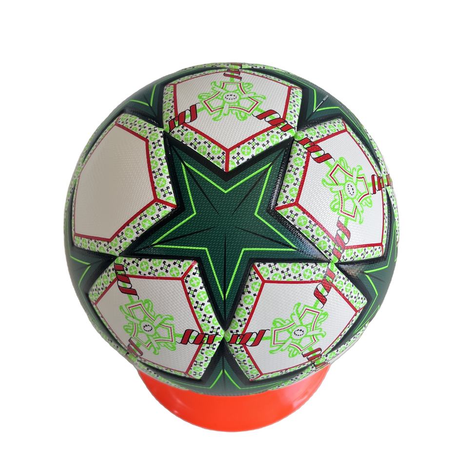 Official Size 5 PU Soccer Ball Natural Rubber Bladder Customized Logo ...
