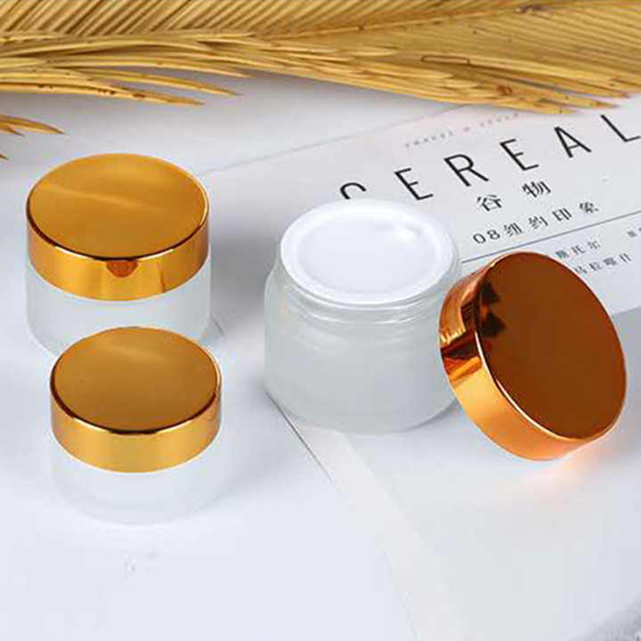 Wholesale Luxury Round Cosmetic Container 15g 30g 50g Amber Glass Jar Glass Cream Jar| Alibaba.com