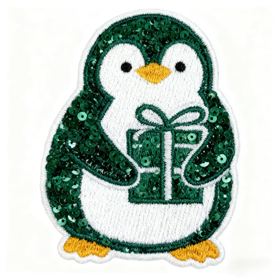 Festive Snowman Sleigh Christmas Tree Themed Embroidered Sequin Patches ...
