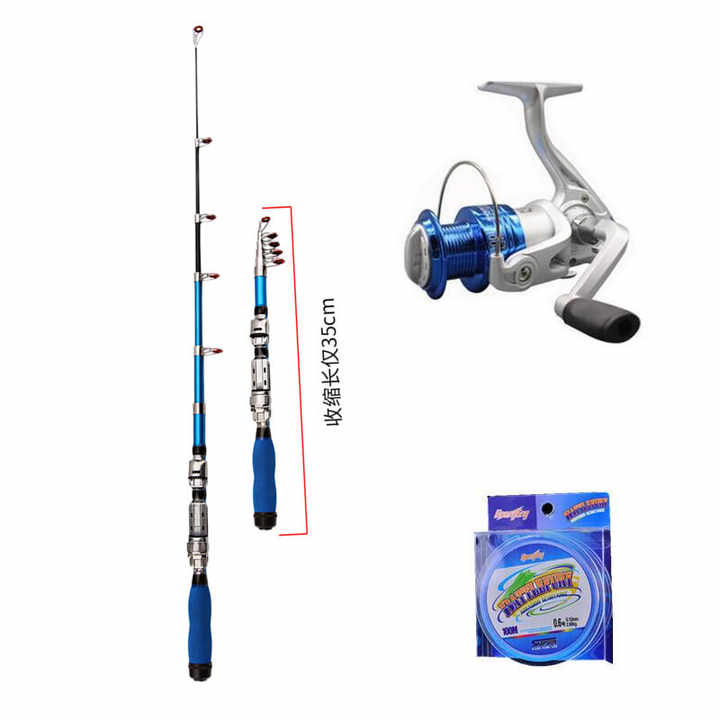 Wholesale cast fiberclass fishing rod and reel combo full set kit ...