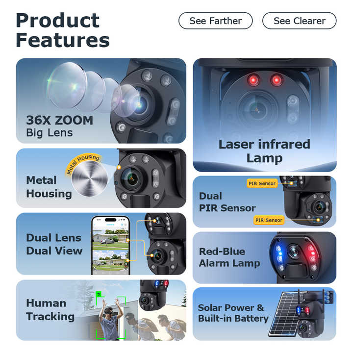 OEM ODM 4K 8MP 50x Zoom Lens Dual Ubox App 4g Cctv Ptz Ip Outdoor Wifi ...