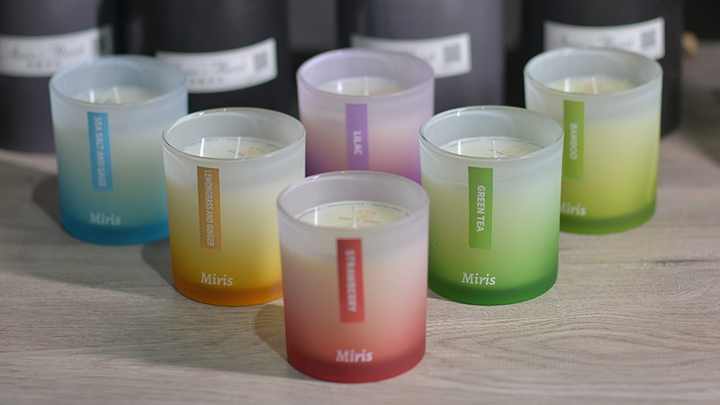 Custom Glass Gradient Scented Candle Decor Wholesale Candles Scented ...