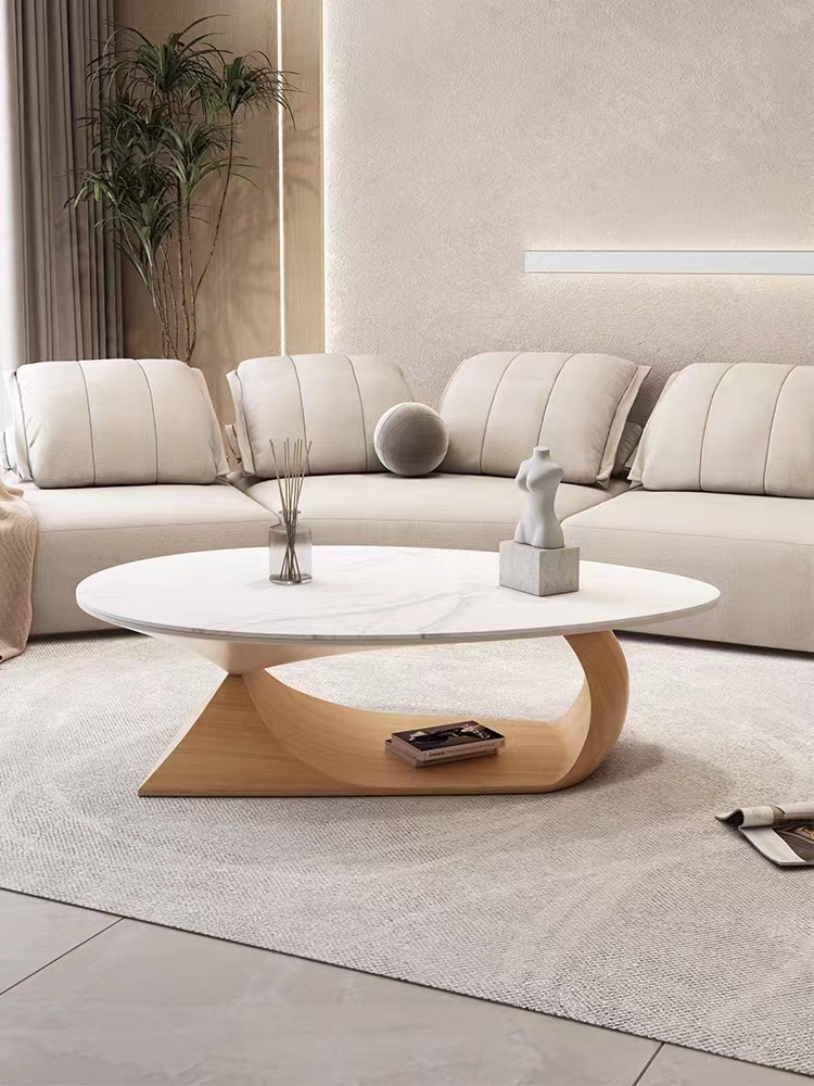 Simple Tea Table Design Wooden Glass - 2025 New Style