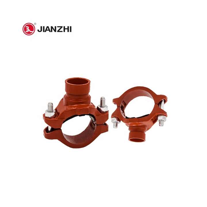 JIANZHI Fire Fighting Ductile Cast Iron Grooved Pipe Fitting Grooved Mechanical Tee Flexible ...