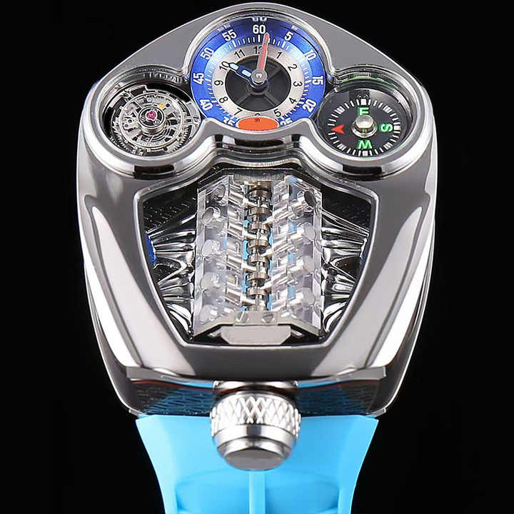 Luxury Sport Watches for Men - Stainless Steel Engine Quartz Watch with ...