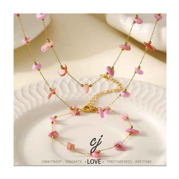 Carline Fashion Light Luxury Irregular Natural Stone Gold Plated Link ...