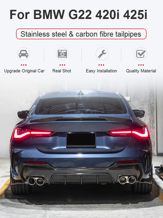 Car Exhaust Pipes for bmw G20 G21 G22 G26 320i 325i 330i 340i 330e 420i 425i 430i M Performance ...