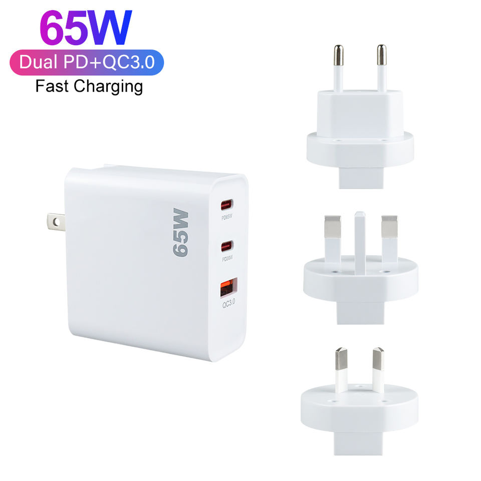 65W Gan Charger - Super Fast Dual Port USB-C Power Adapter