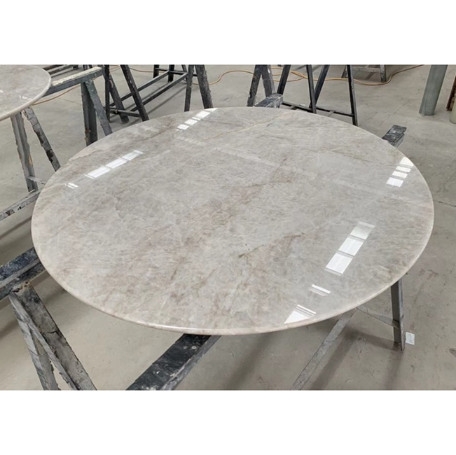 Natural White Color Taj Mahal Quartz Coffee Table Round Table House ...