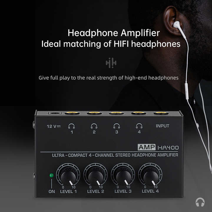 COKYIS HA400 Headphone Amplifier - 4-Channel Studio Monitor