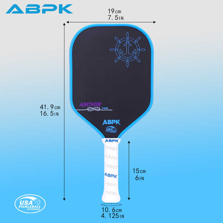 For ABPK Carbon Fiber Pickleball Paddle Blue Anchor Attack 6\" Handle ...