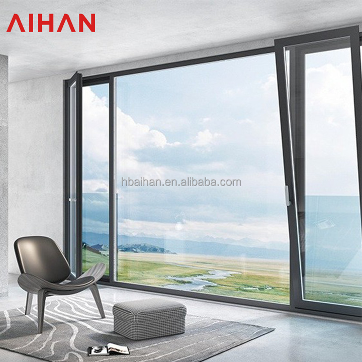 AIHAN Greensee Modern Style Double Tempered Glass Aluminum Casement ...