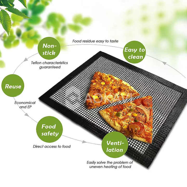 Reinforcement Edge BBQ Grill Mesh Mat Non Stick PTFE BBQ Oven Liner ...