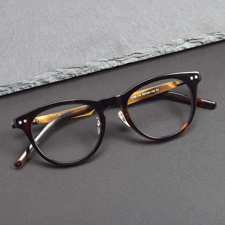NPM110 Men's Business Style Eyeglasses Large Diamond Face Slimming Pure ...