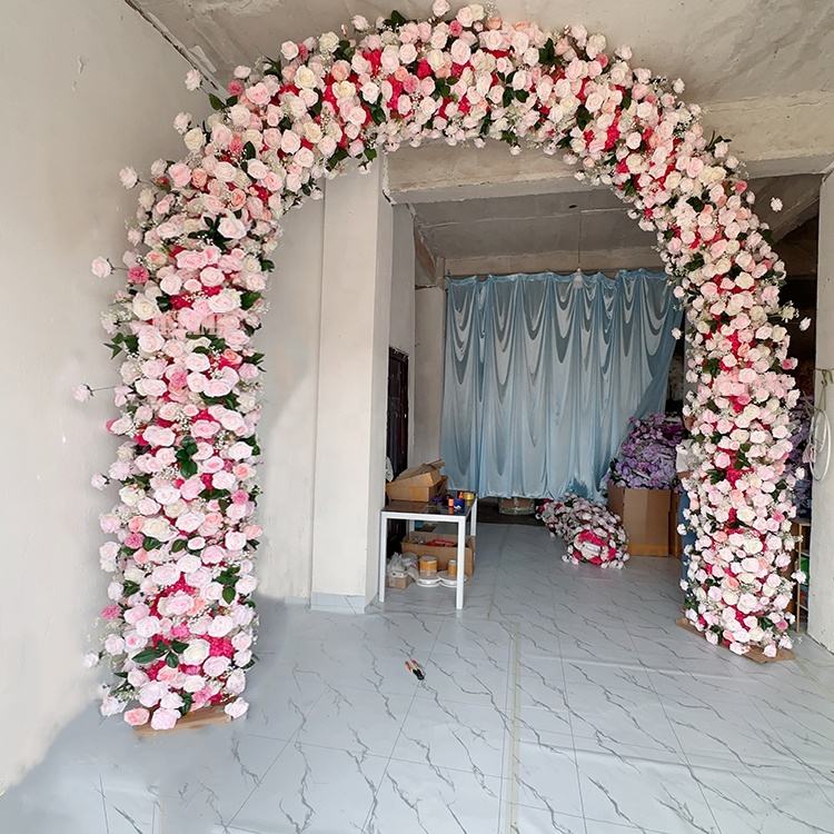 MSFAME Artificial Flowers Arrangement Panels 12ft Roses Arches Native ...