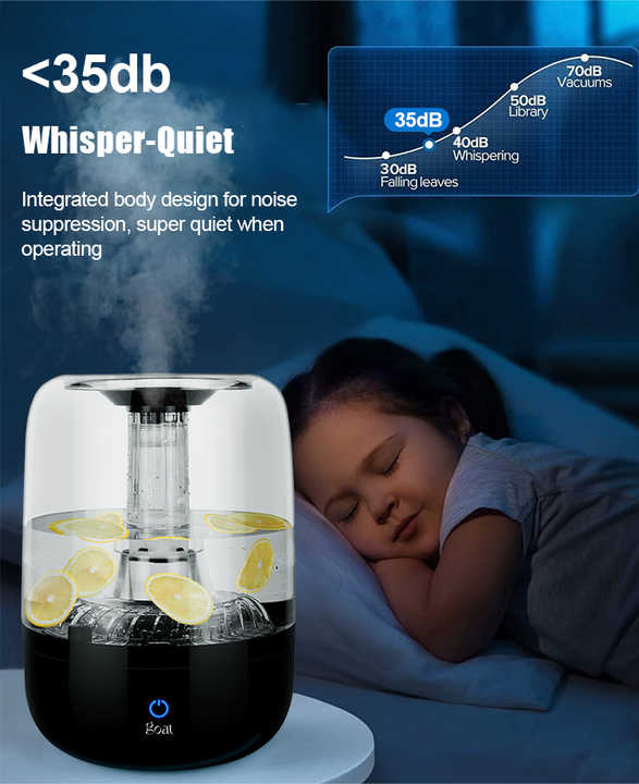 Super Quiet Cute Tabletop Humidifier Electric Top Fill Ultrasonic Mist ...