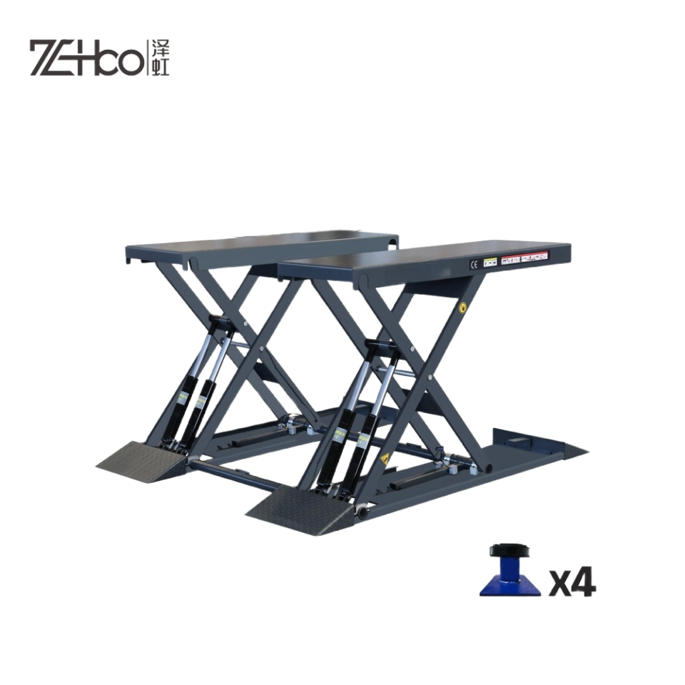 Mobile Scissor Lift Mid Rise 3.5 Ton Movable with Lever Quick Jack ...