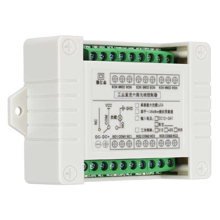 Universal 6CH 12V/24V DC 10A Relay Receiver for Lift Control