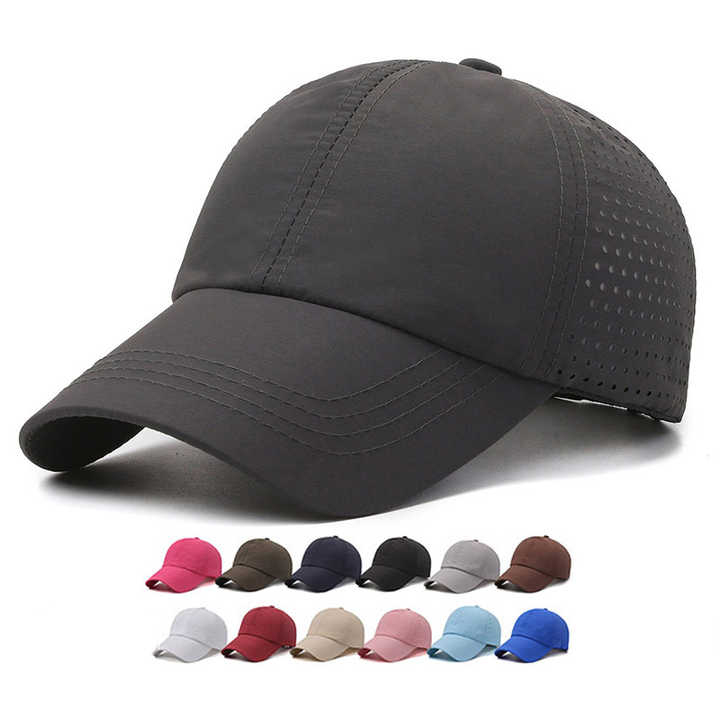 Wholesale Blank Laser Cut Hole Perforated Baseball Mesh Cap Quick Dry ...