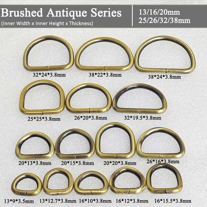 Wholesales Bag Accessories 13 to 38mm Brushed Antique Metal Buckle Ring ...