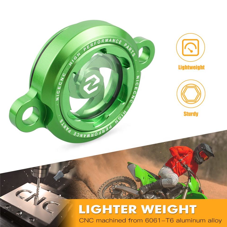 NiceCNC Clear Engine Oil Filter Cap Cover for Kawasaki KX250F 2005-2019 ...