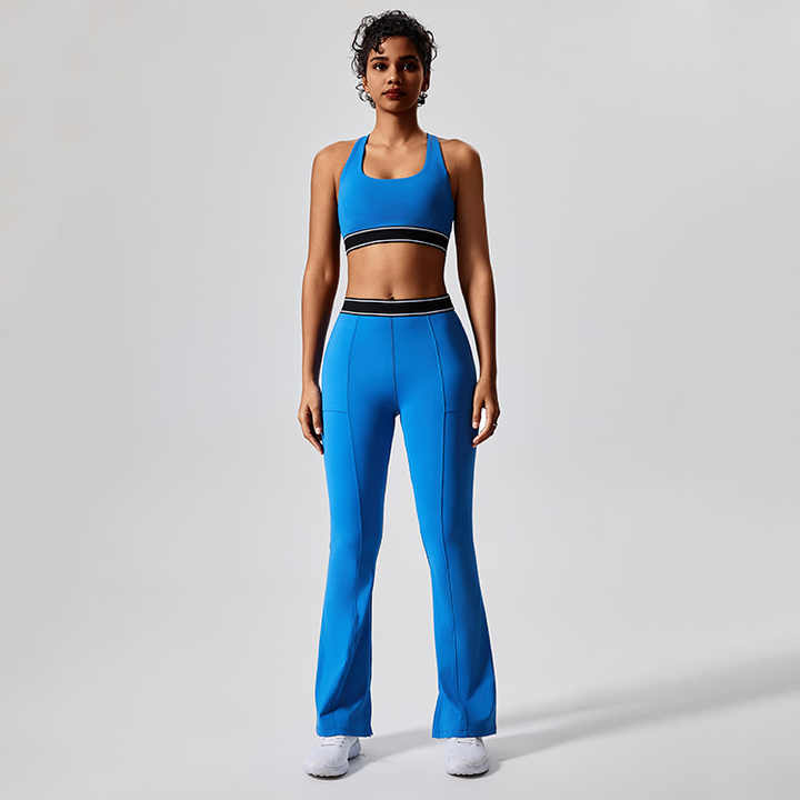 Hingto 2 Piece Yoga Set Custom Sports Fitness Yoga Flare Pants Set Yoga Outfit Women Sets ...