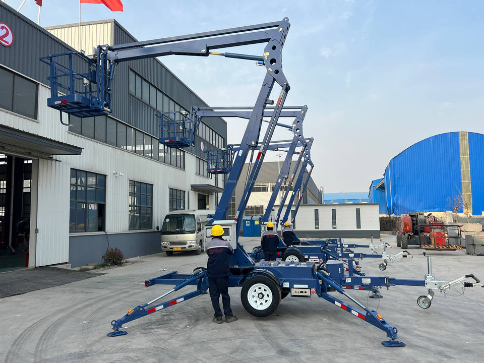 14m Trailer Mounted Cherry Picker Portable Aerial Work Platform for ...
