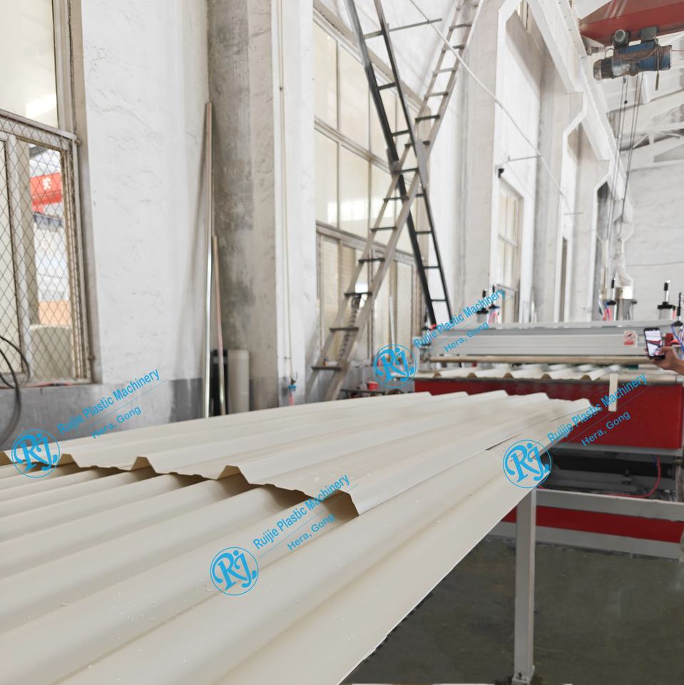 Ruijie PVC Wave Roof Tile Extrusion Machine Line Twin Screw Counter ...