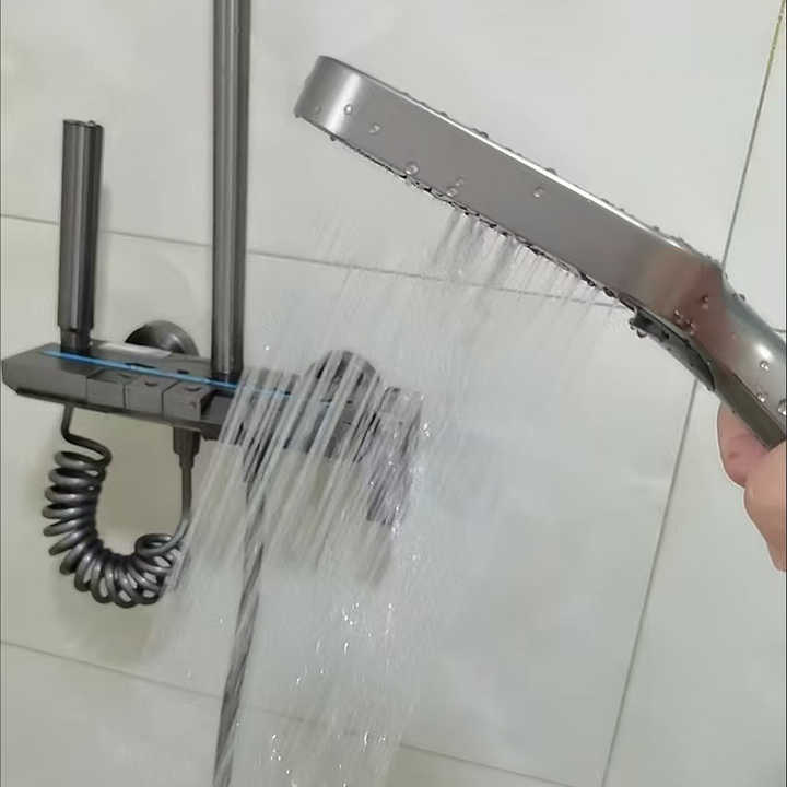 Thermostatic Shower Set With Overhead Rainfall Matte Bathroom System ...
