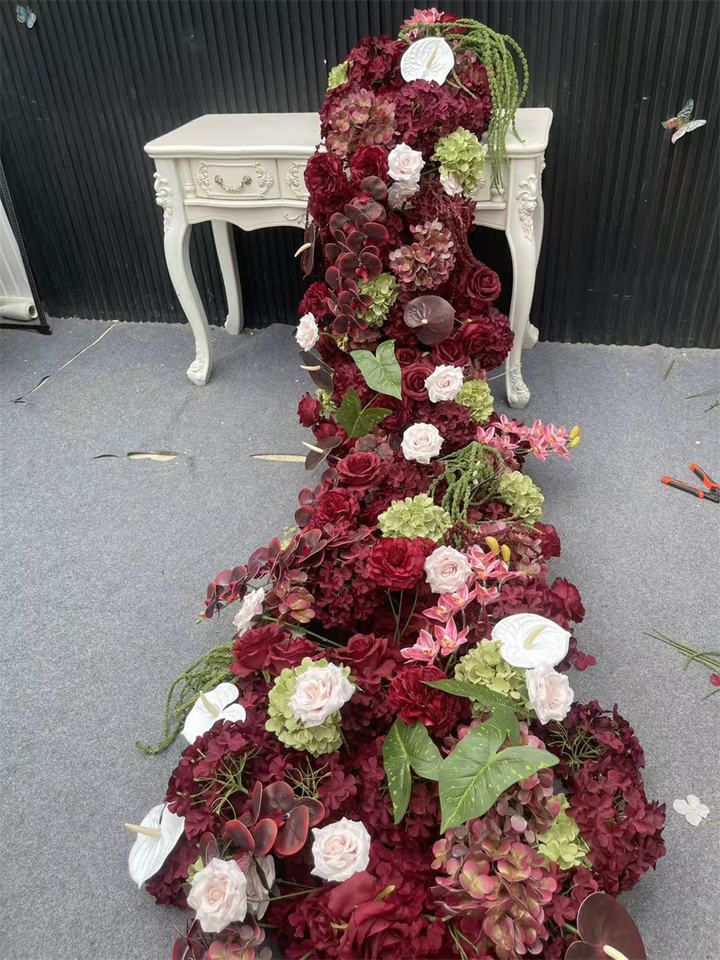 Customize High Quality Artificial Flower Arrangement Burgundy Flower ...