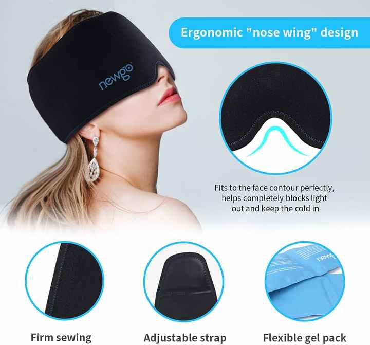 Pakcare Migraine Relief Hat - Reusable Gel Head Ice Pack