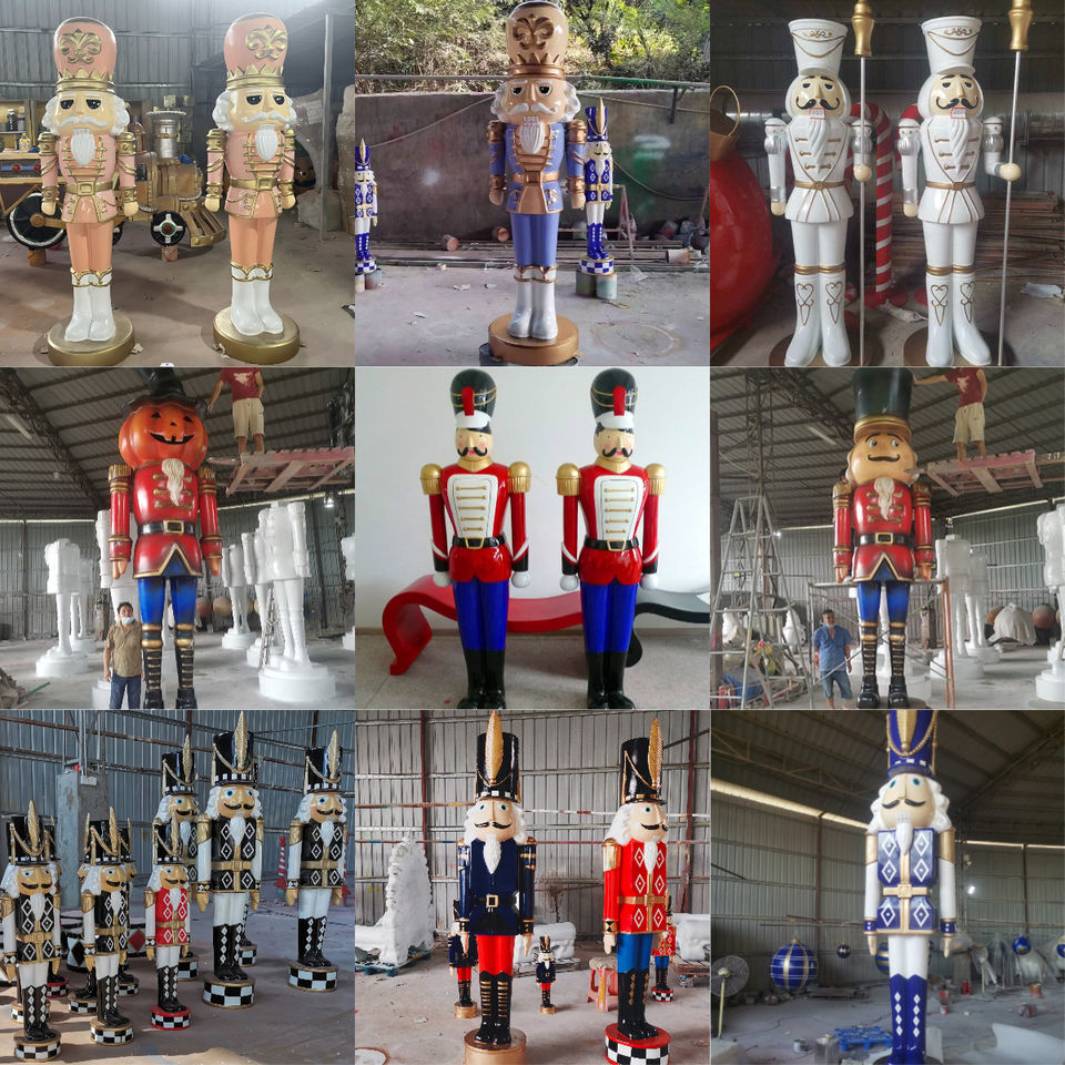 6 Foot Pink Fiberglass Nutcracker Soldier - Life Size Outdoor Christmas ...