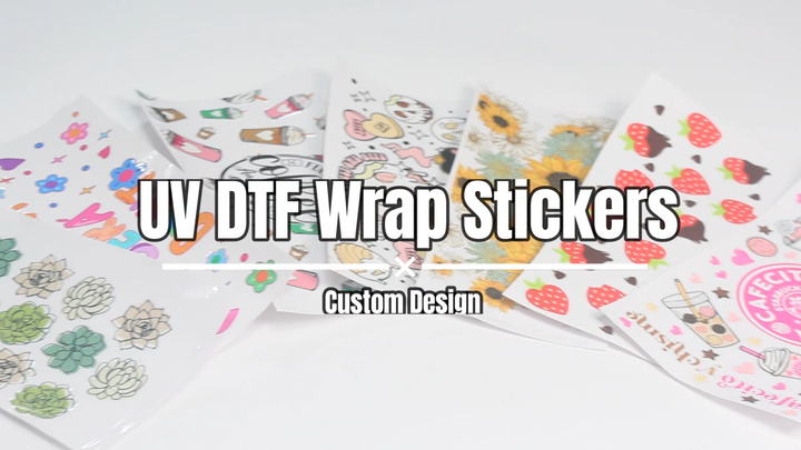 Custom UVDTF Decals Designs - Waterproof Press Logo Stickers
