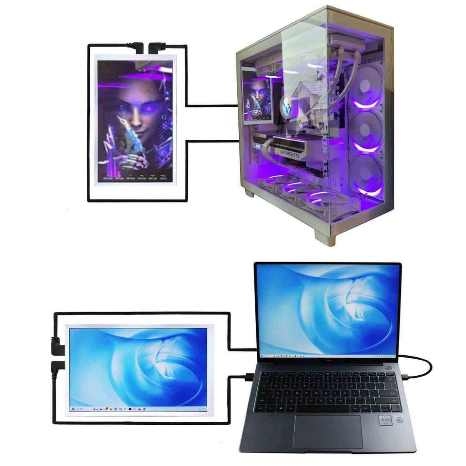 8-Inch TFT LCD Monitor 1280x800 for PC Case Display - Dual Screen ...