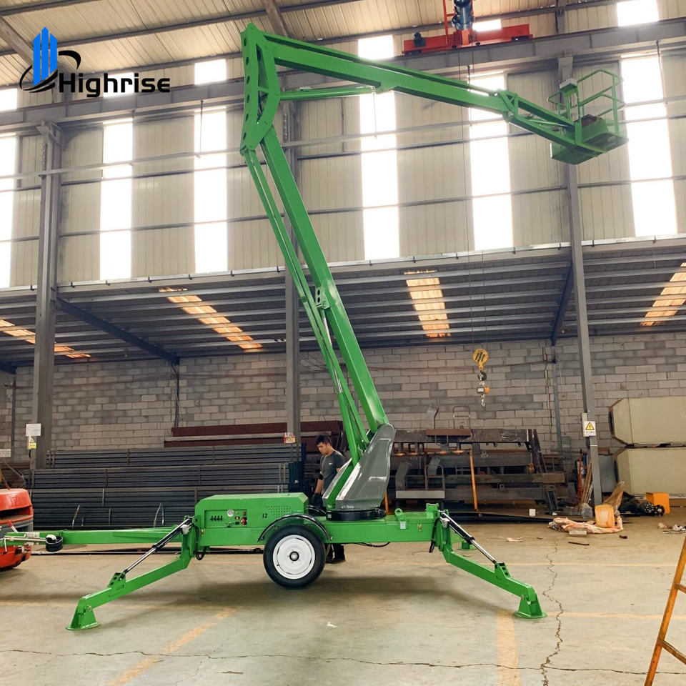 12m 14m Gasoline Electric Dual Power Towable Boom Lift for Sale