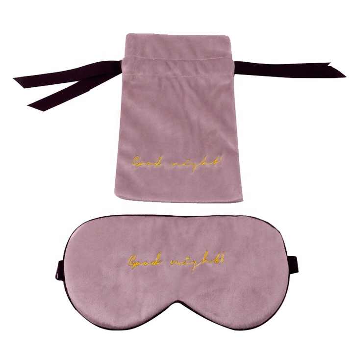 Wholesale Custom Logo Luxury Travel Eyemask Velvet Silk
