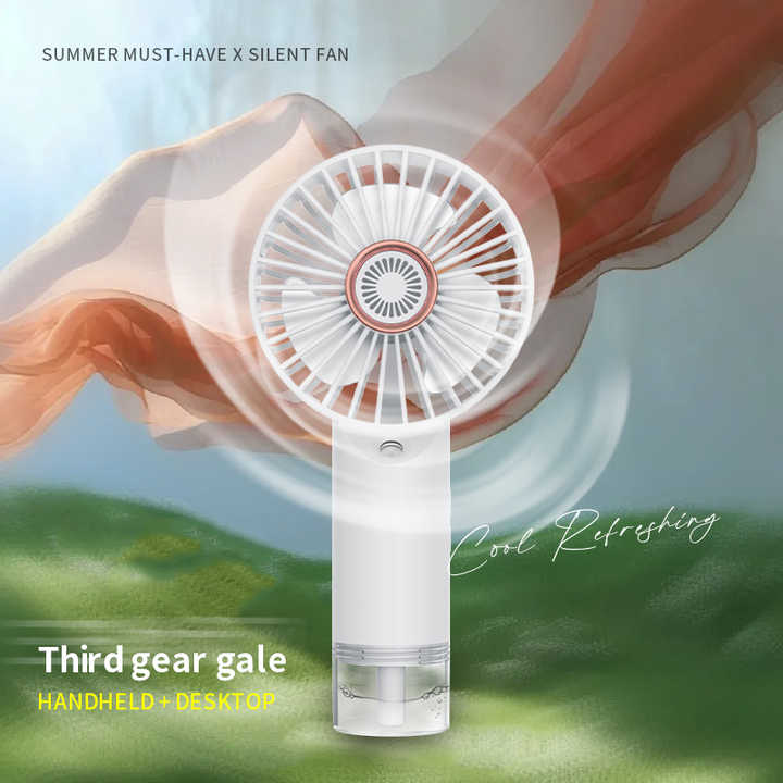 Custom LOGO Portable Misting Fan - Rechargeable Handheld Mini Fan