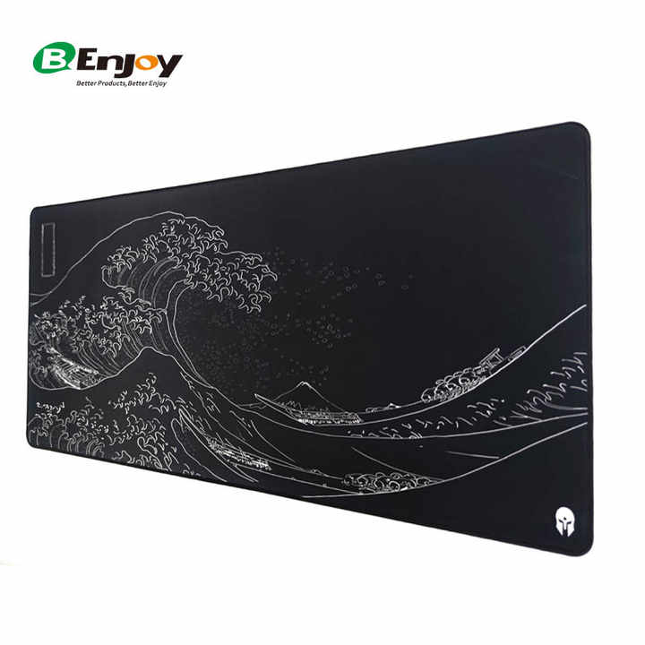 Custom Eco-friendly Large Black Gaming Mouse Pad Polyester Fabric Anti ...