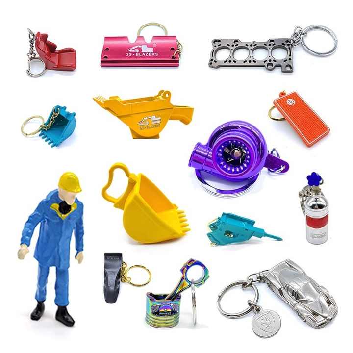 Excavator Model Keychain Key Ring Key Holder Metal Keychain Pendant ...