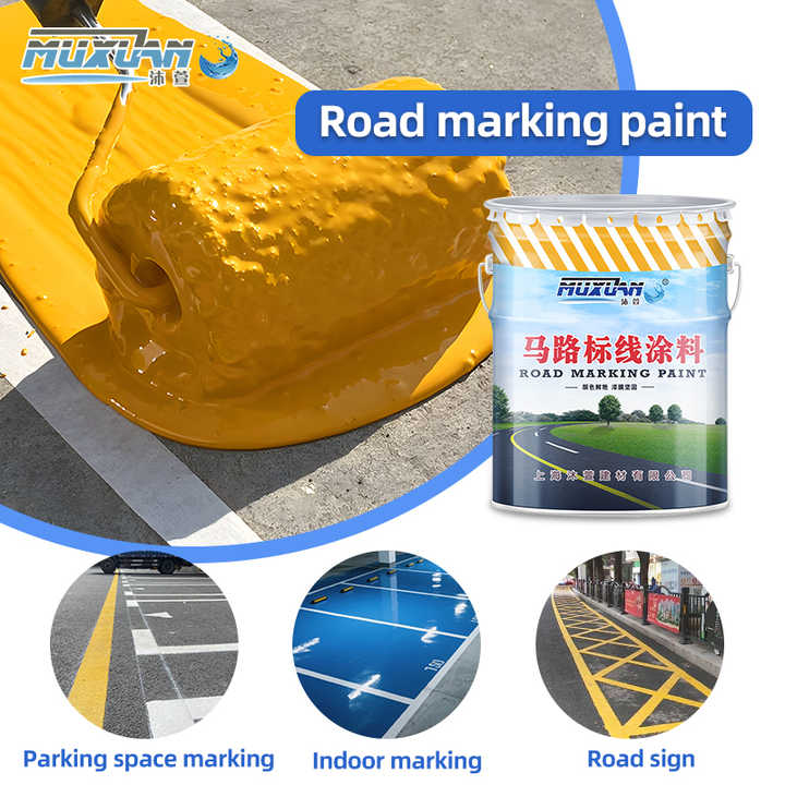 Oil-Based Acrylic Resin Road Marking Paint Yellow and Blue Paint ...