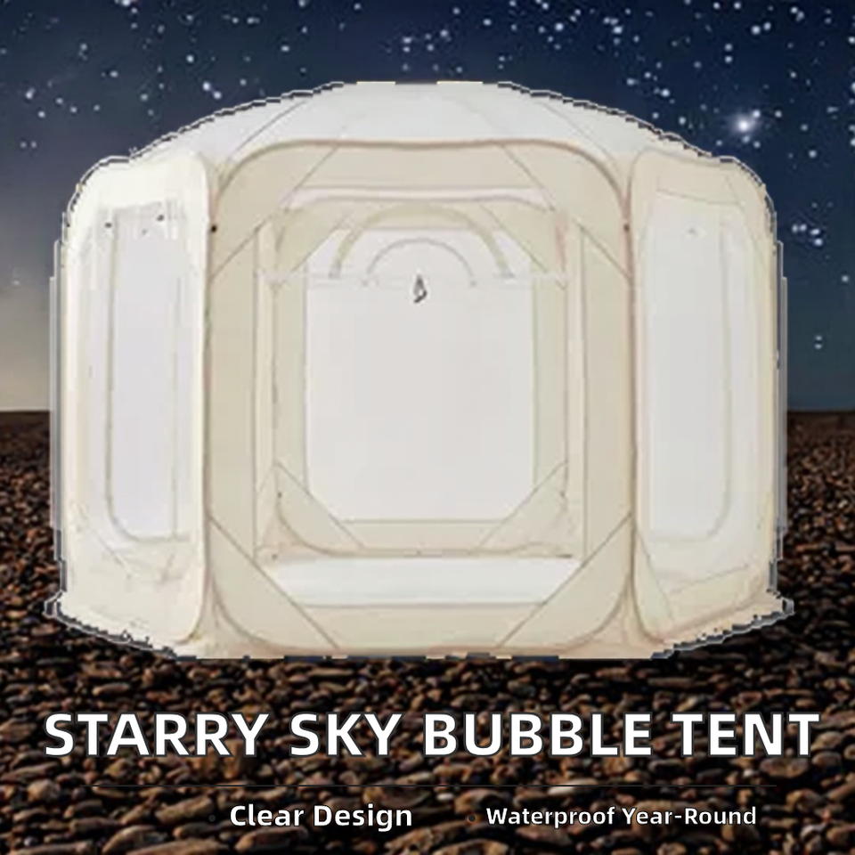 "Transparent PVC Winter Bubble House Camping Tent W/Fiberglass Poles ...