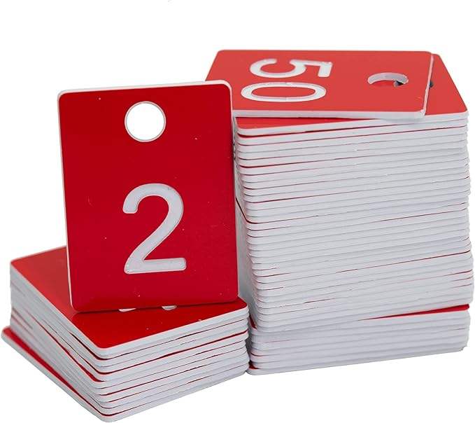 numbered plastic discs