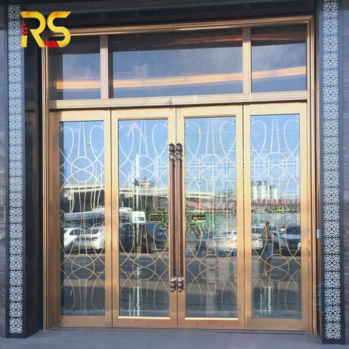 Luxury 5-Star Hotel Main Entrance Glass Door Stainless Steel Glass ...