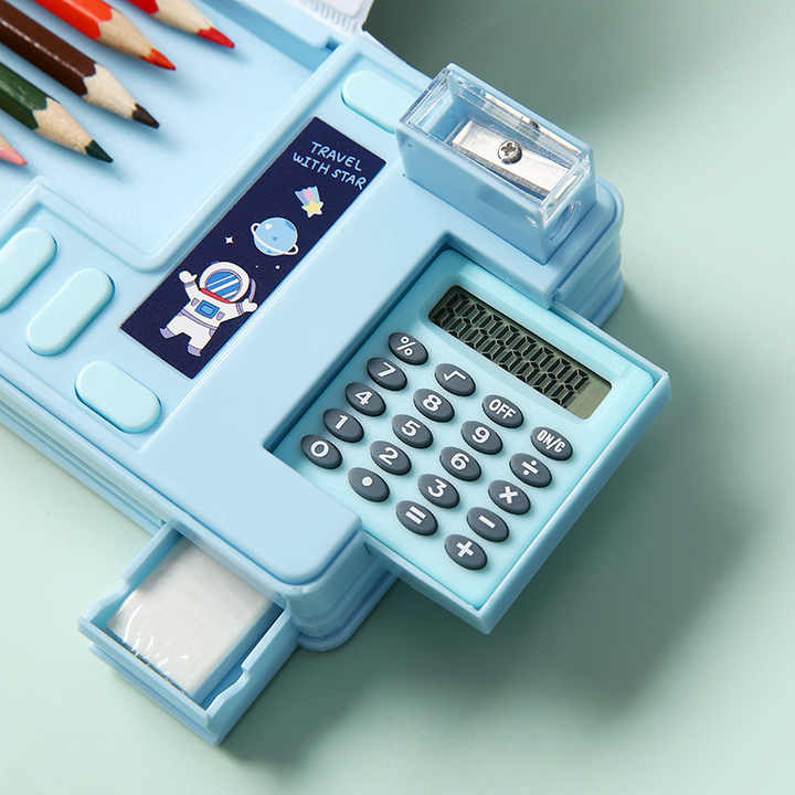 BEYOND Multifunctional Pencil Box with Calculator for School