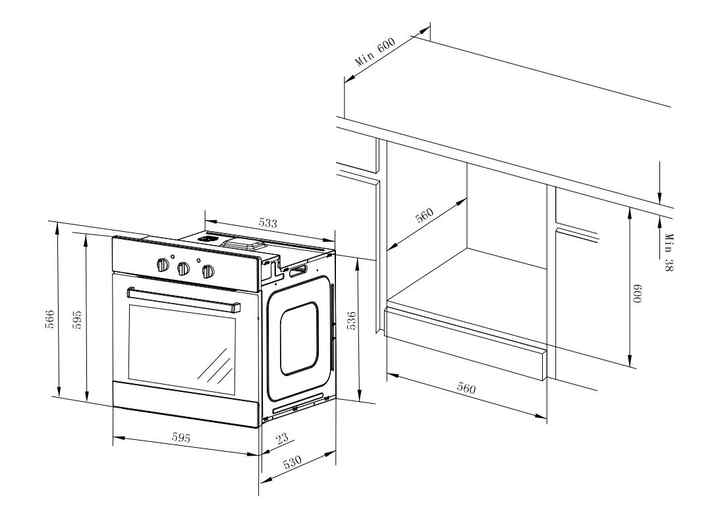 60cm Built-in Electric Oven - Versatile & Efficient Cooking