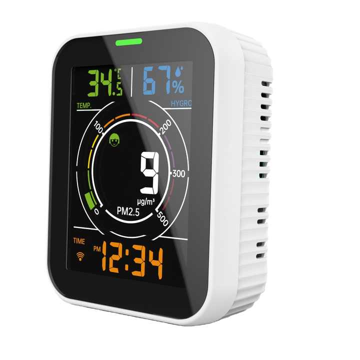 Customizable Wifi Tuya Digital Air Quality Meter PM2.5 Monitor Black ...