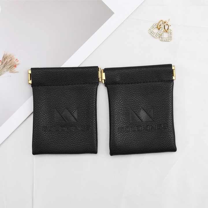 Custom Emboss Logo Pu Leather Mini Bag Gift Storage Bag Drawstring ...